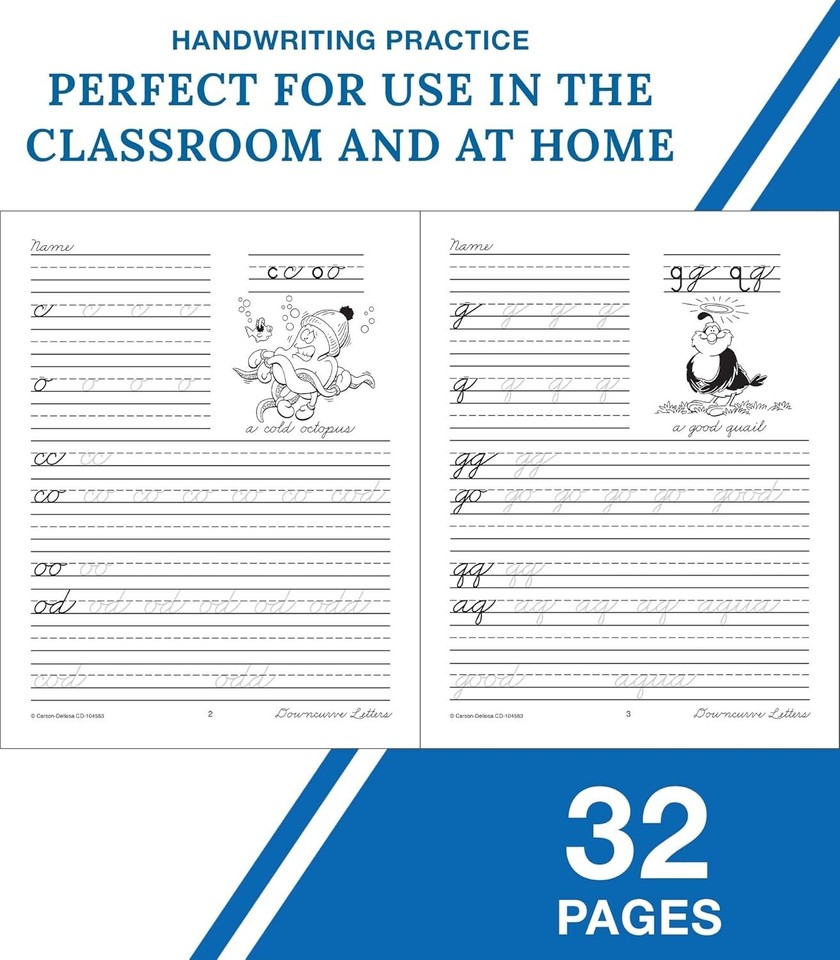 Beginning Traditional Cursive Handwriting Workbook for Kids Handwriting ...