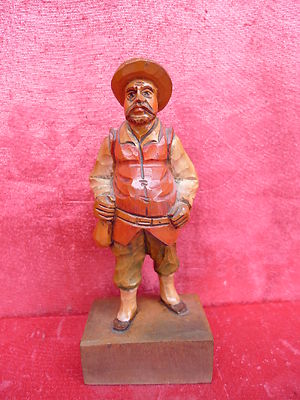 Beautiful, old Wooden Figure ___ Fine Carved And Painted_ | eBay