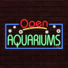 NEW "OPEN AQUARIUMS" w/BORDER 33x18 INCH LED FLEX WINDOW/WALL INDOOR ...