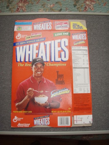 Tiger Woods vintage Wheaties box - free shipping 17 X 10 Box only VG ...