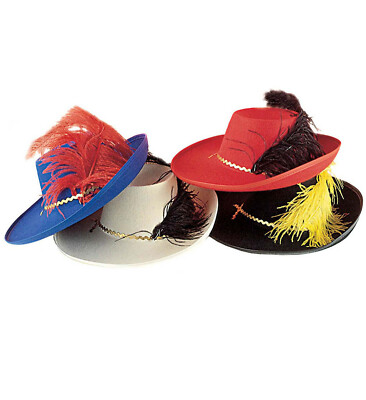 Musketier Hut mit Feder Filz Musketierhut Mittelalter Fasching Kostüm ...