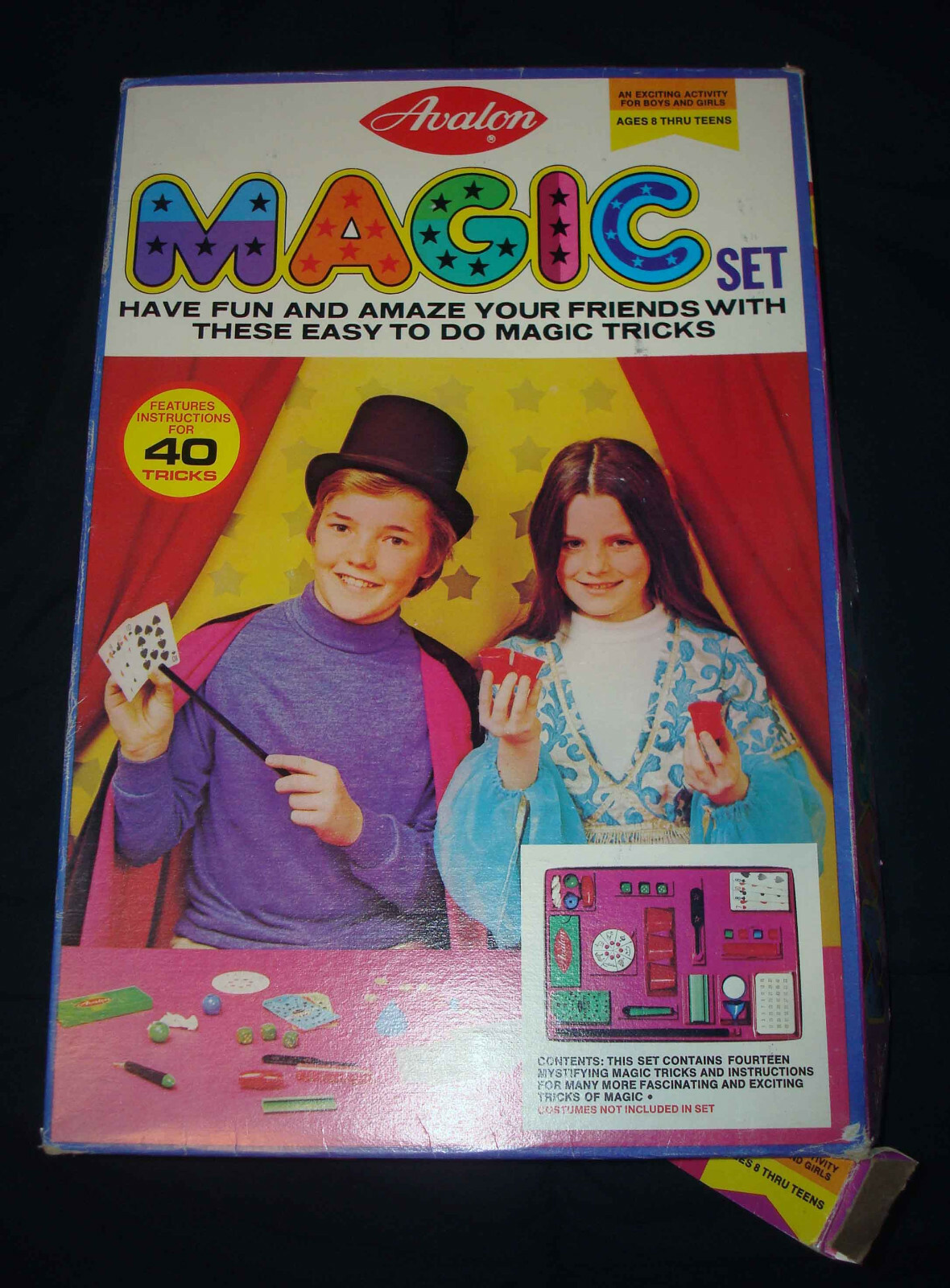 Vintage Avalon 805 Magic Set Magician 40 Tricks Kids Toy Playset Box ...