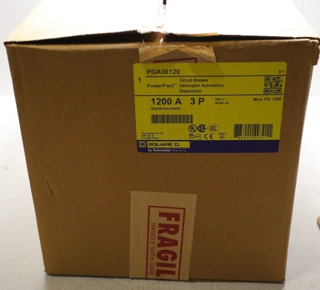 Square D PG 3 Pole 1200 Amp PGA36120 Instantanious Circuit Breaker PGA ...