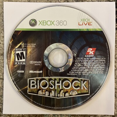 🔥 BioShock 1 White Label (Xbox 360, 2007) VG Disc Only! See Description ...