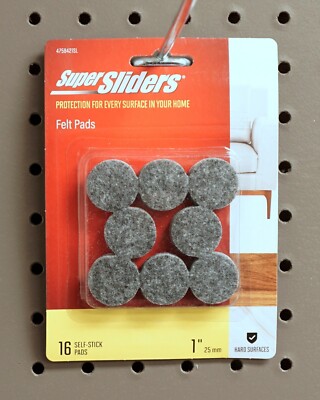 Super Sliders 1 " Self Stick Furniture Protective Felt Pads 16 in Pack ...