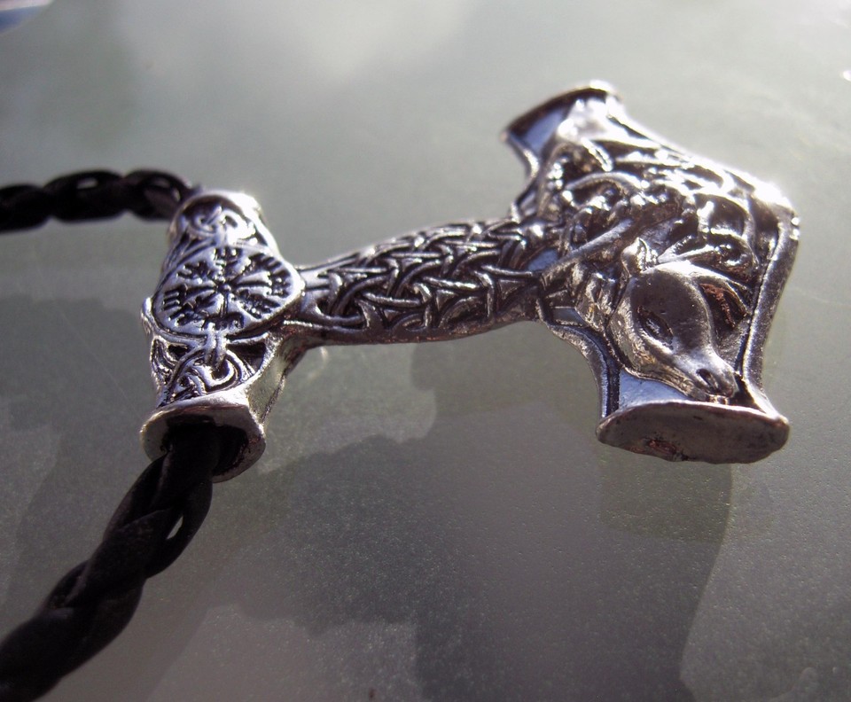 Wolf Eagle Fox Triquetra Goat Mjolnir Pendant Celtic Runes Norse Viking ...