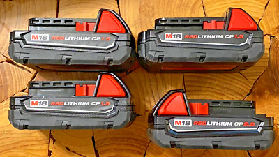 Milwaukee M18 Red Lithium Battery Packs Genuine OEM 4-Pack 1.5Ah x3 & 2 ...