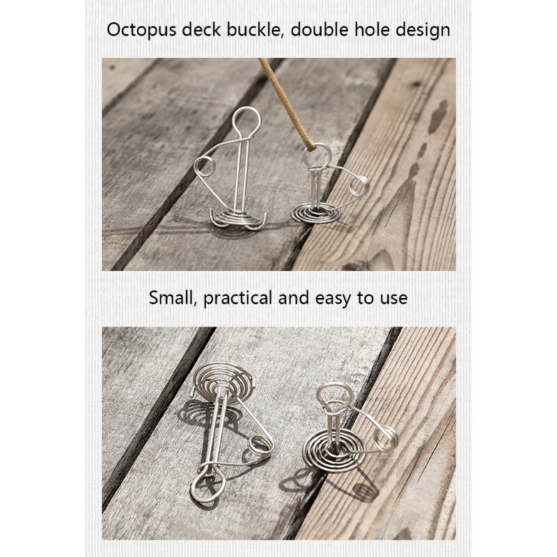 Camping Deck Peg With Spring Buckle Portable Stainless Steel Outdoor ...