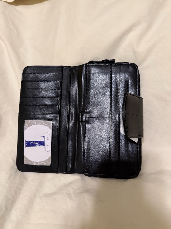 Beatiful Vintage New Lee Sands Black Eel Skin Snap Over Checkbook ...