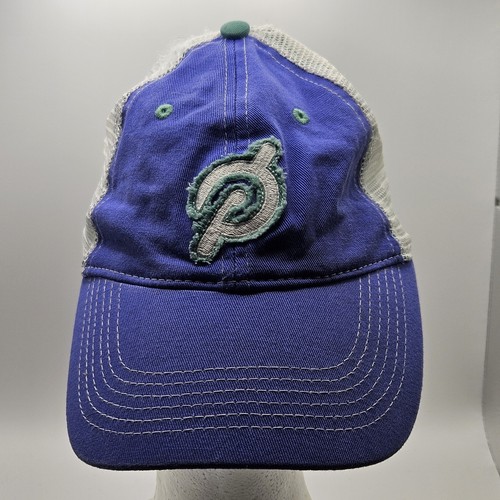 Peloton Hat Cap Strap Back Blue White Mesh Trucker Embroidered Patch ...