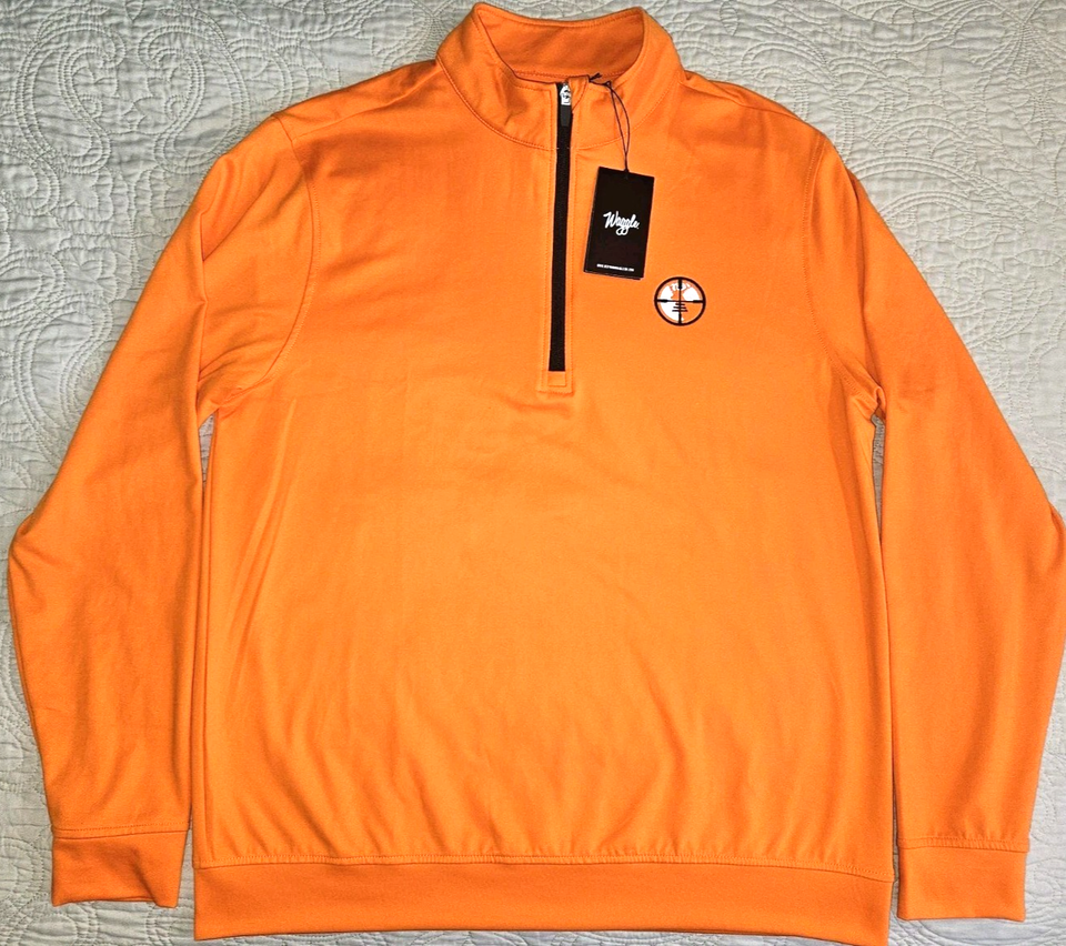 NEW by WAGGLE GOLF, MENS LARGE, BLAZE⛳️PERFORMANCE 1/4-ZIP🟠SWEATER ...