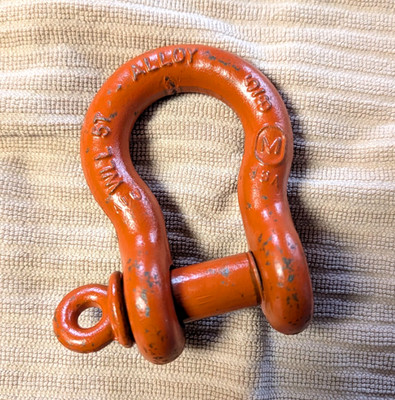WLL 5T SHACKEL ANCHOR D RING 5/8” ALLOY RED COATED HEAVY DUTY 5 TON USA ...