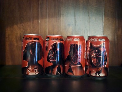 Star Wars Coca Cola 4 Sealed Cans- Leia ~ Ahsoka ~ Darth Vader and ...