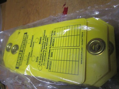5-3/4"Lx3-1/4"W Black/Yellow Plastic SCAFFOLD INSPECTION Scaffold Tag ...