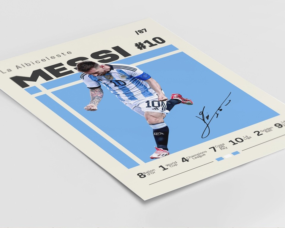 Lionel Messi Argentina World Cup 2024 Autographed Art Poster Prints ...