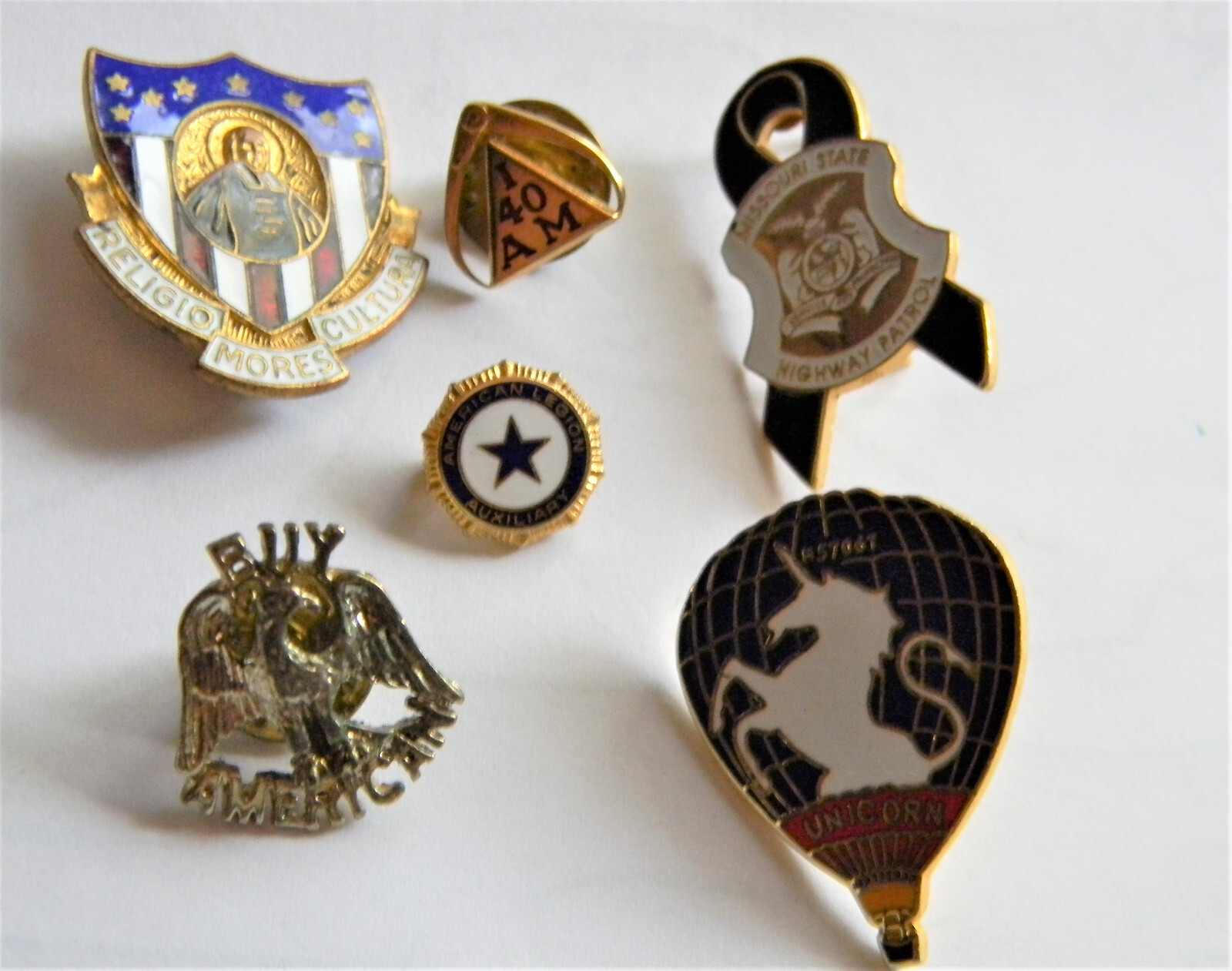 p323 Lot of 6 Lapel Pins, Buy American, Religio Mores Cultura, Etc | eBay