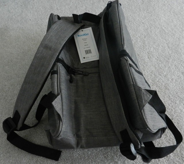 KooLGo Insulated Backpack Cooler GRAY w/ Zip Pockets for sale online | eBay