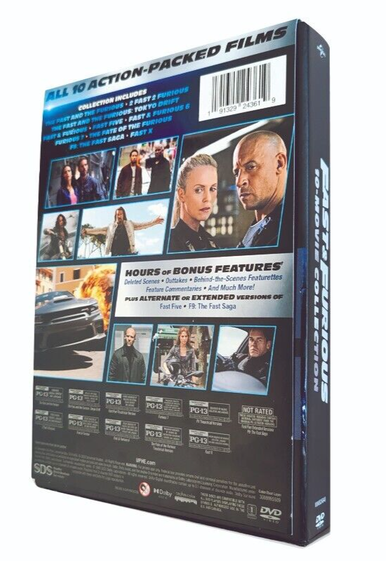 Fast and Furious 10-Movie Film 1-10 Collection DVD Box Set Region 1 | eBay