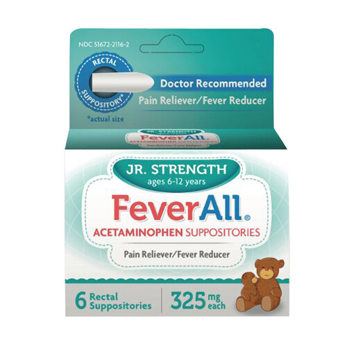 Feverall Suppositoire Junior 6 Chaque 325 MG Par Feverall 351672211622 ...