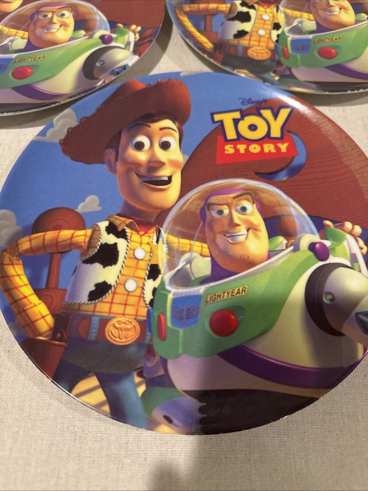 4 Disney Pixar Toy Story Dinnerware Plates Hasbro 1995 Great Condition ...
