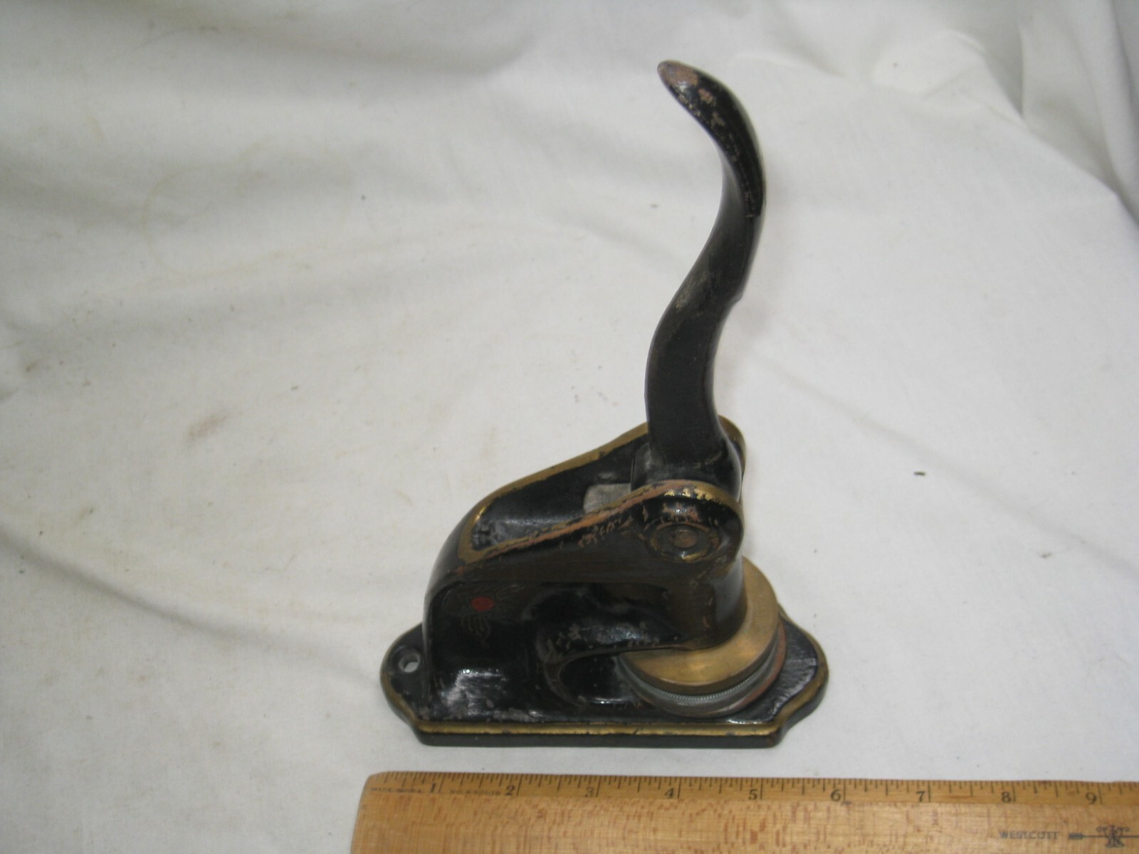 antique manual seal stamp press sealer old cast iron hand embosser GEO ...