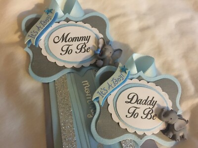 Mommy to be and Daddy to be SET, Baby shower, Blue, Grey, Custom orders ...