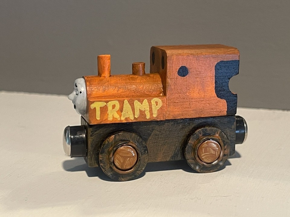 LOT OF 2 CUSTOM Silver & Tramp Thomas Wooden Railway Magazine Train ...