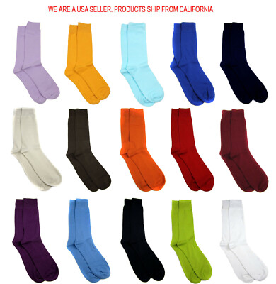 Men's Mid Calf Stylish Solid Socks Business Formal Occasions Many ...