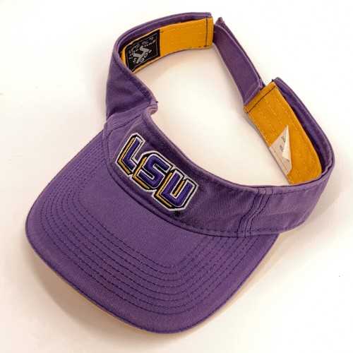 LSU Tigers purple cotton factory faded sun visor block letters | eBay