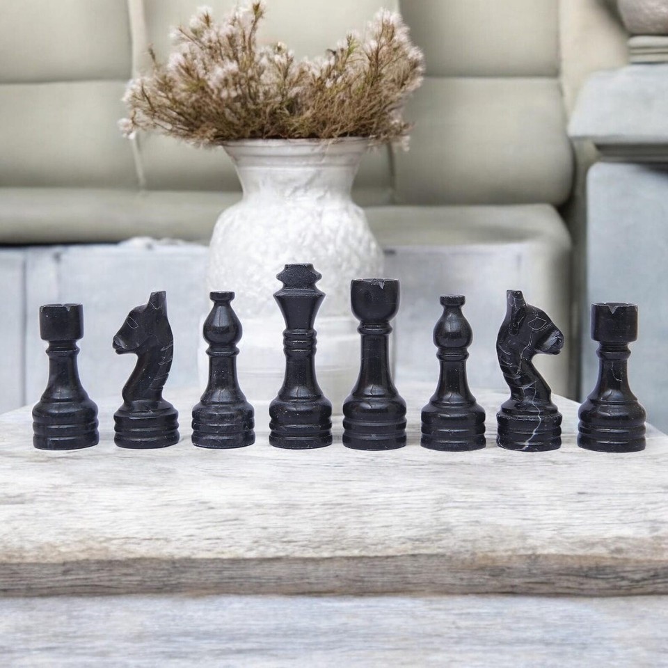 Marble Chess Set with Gift Case - Onyx green&Black Chess Set - 12 Inch ...