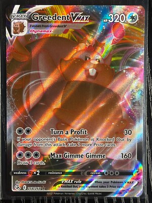 Greedent VMAX 218/264 (Full Art) Fusion Strike Near Mint Pokemon TCG | eBay