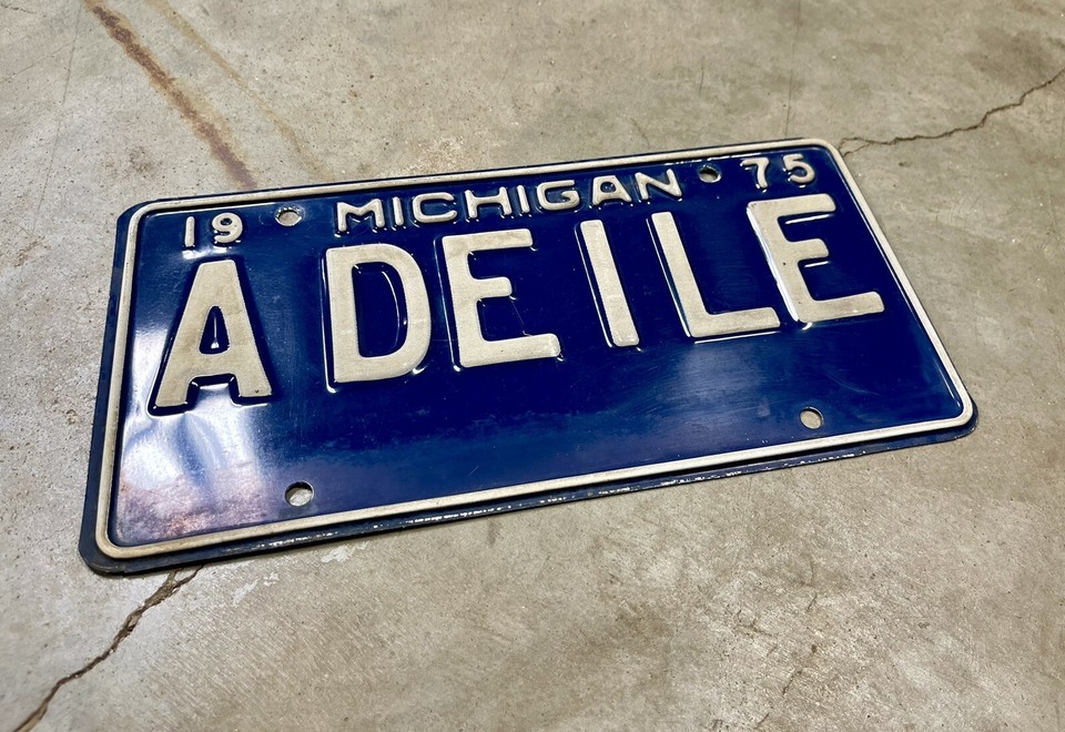 1975 Michigan License Plate Vanity # A DEILE | eBay