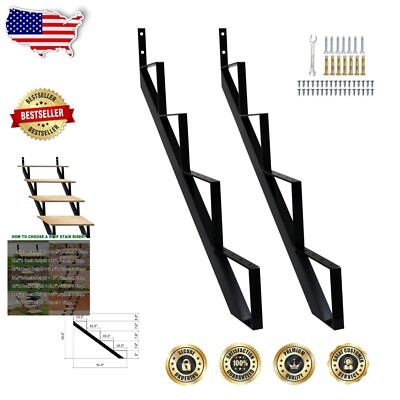 4-Step Steel Stair Stringers for Outdoor Use - Easy Install and Durable ...