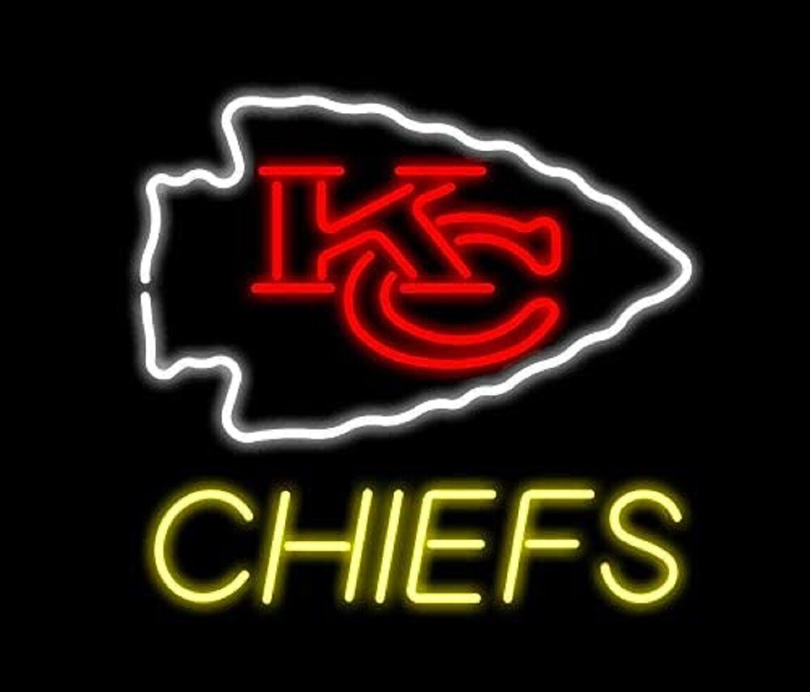 Kansas City Chiefs Neon Sign 17"x17" Lamp Light Bar Glass Poster ...