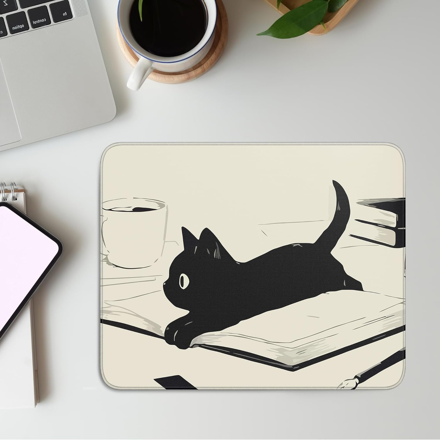 Cute Black Cat Mouse Pad,Kawaii Anime Cat Mouse Pads for Wireless Mouse ...