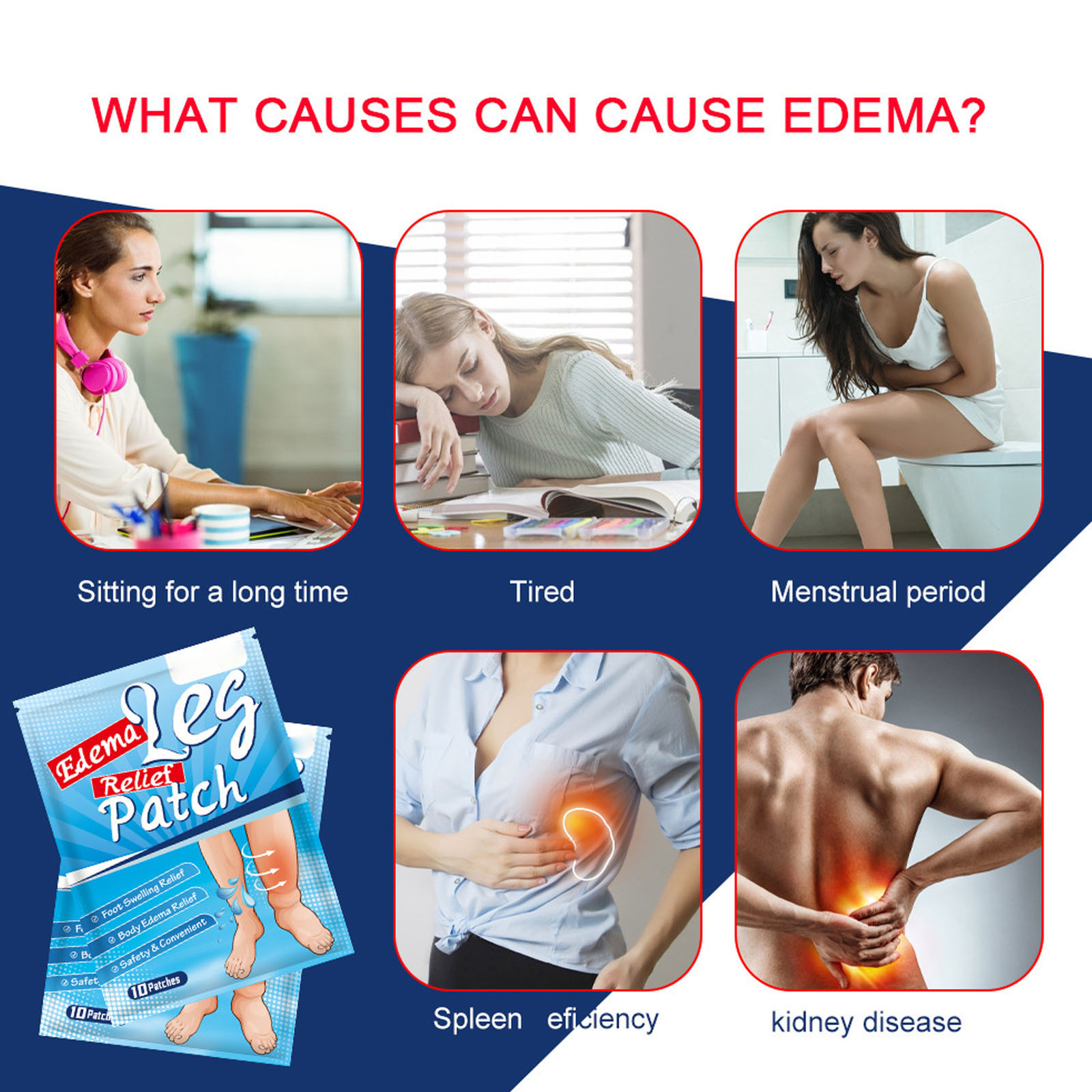 50pcs Leg Edema Relief Patch Herbal Extract Foot Swelling Health Care ...