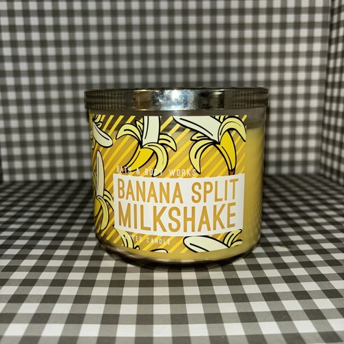 Bath & Body Works 3 Wick Candle- Banana Spilt Milkshake- RARE | eBay