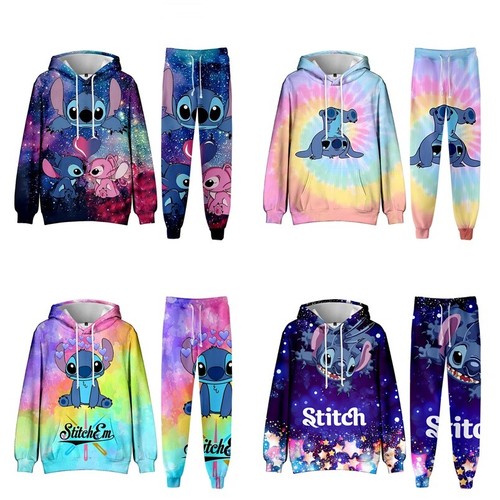 Lilo Stitch Hoodie Tracksuit Set Unisex Men Women Youth Sports Top ...
