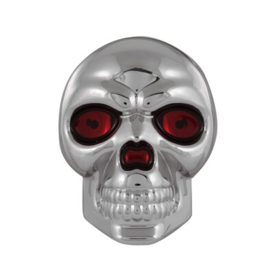 Universal Emblem Badge Decal Sticker 3D Skull Chrome ABS Plastic 2.5" x ...