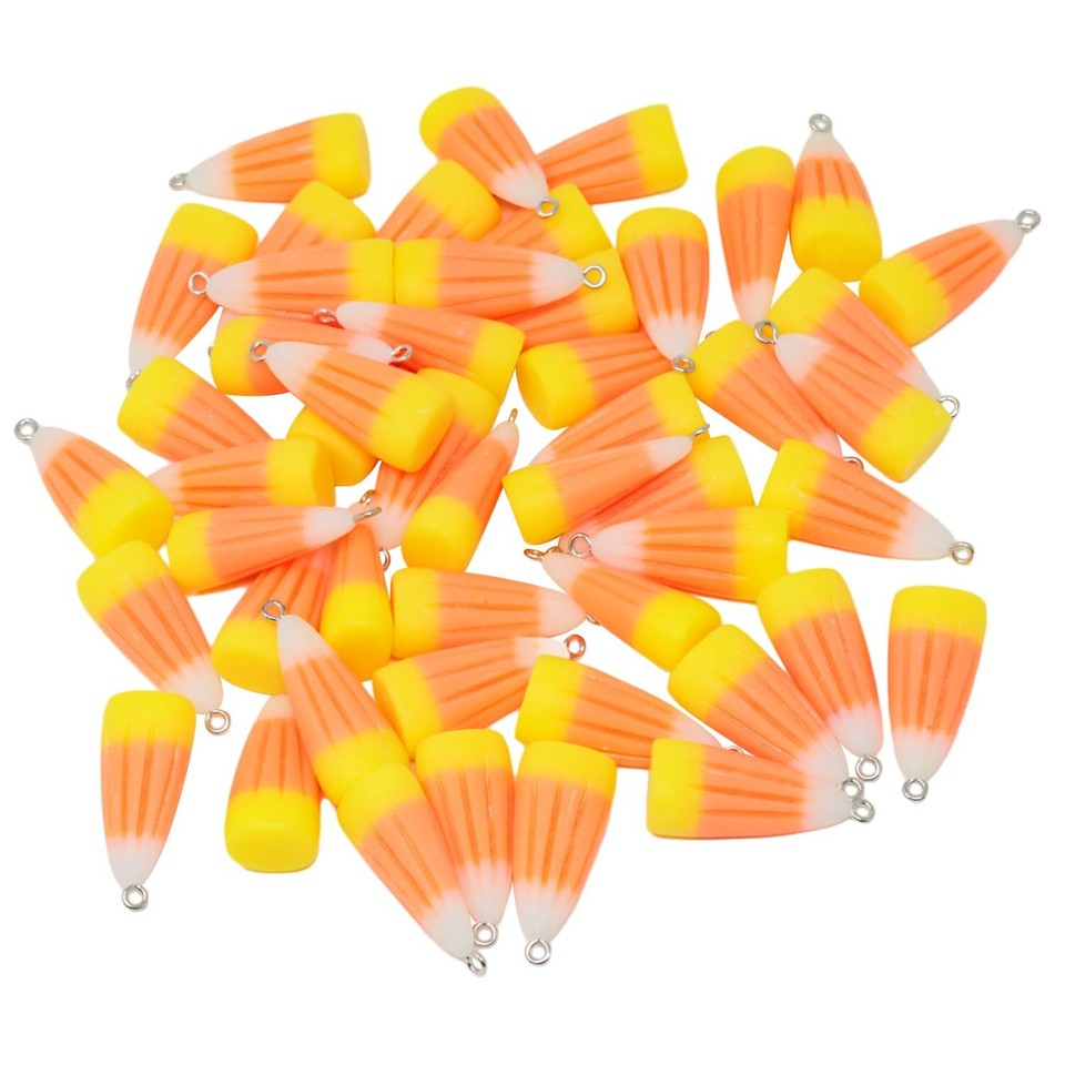 50PCS Cute Resin Candy Corn Charms Pendant Fall Autumn Theme Pendant ...