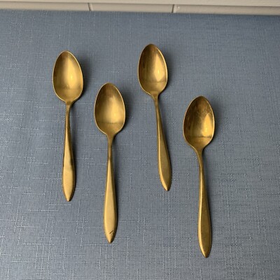 DIRILYTE DIRIGOLD EMPRESS GOLD 6” FLATWARE TEASPOONS SET OF 4 GUC | eBay