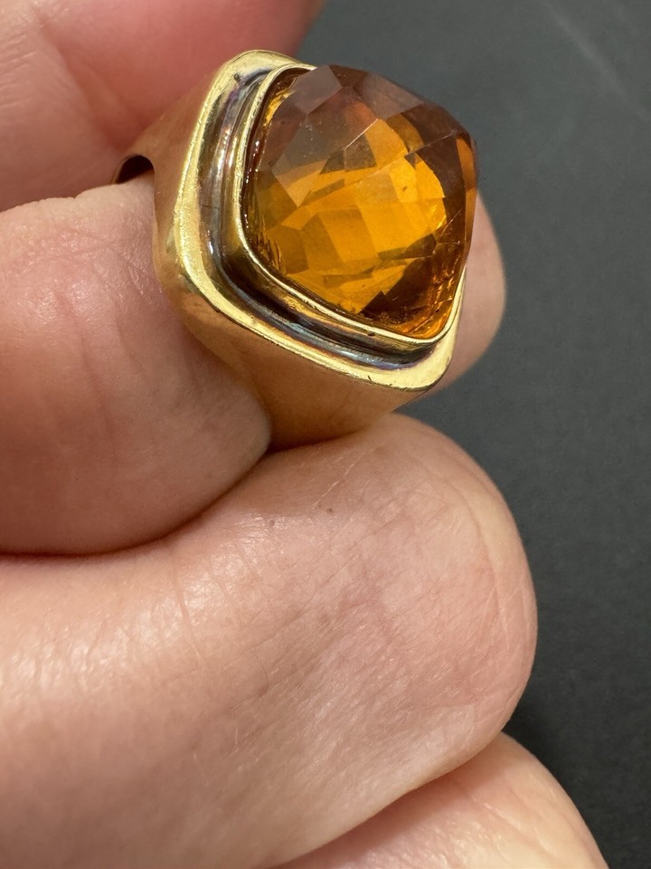 Yellow topaz 18 k yellow gold size 8 | eBay