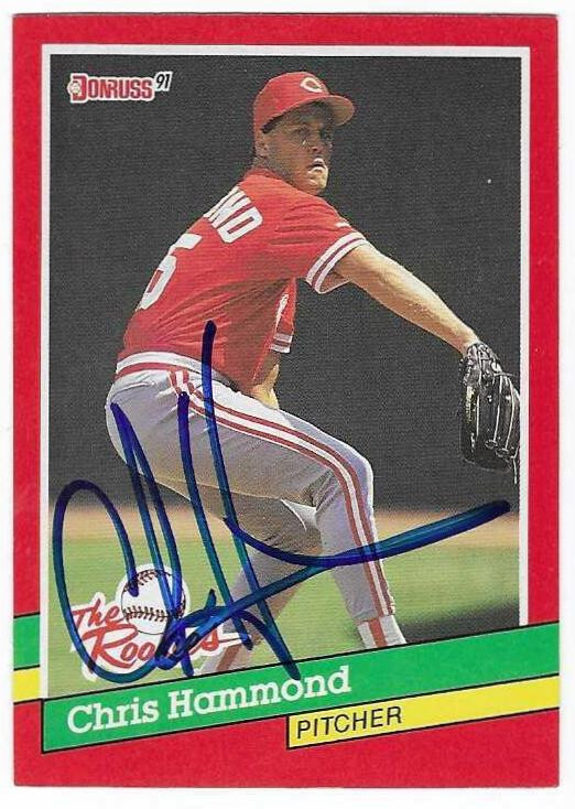 CHRIS HAMMOND 1991 DONRUSS THE ROOKIES AUTOGRAPHED SIGNED # 19 ...
