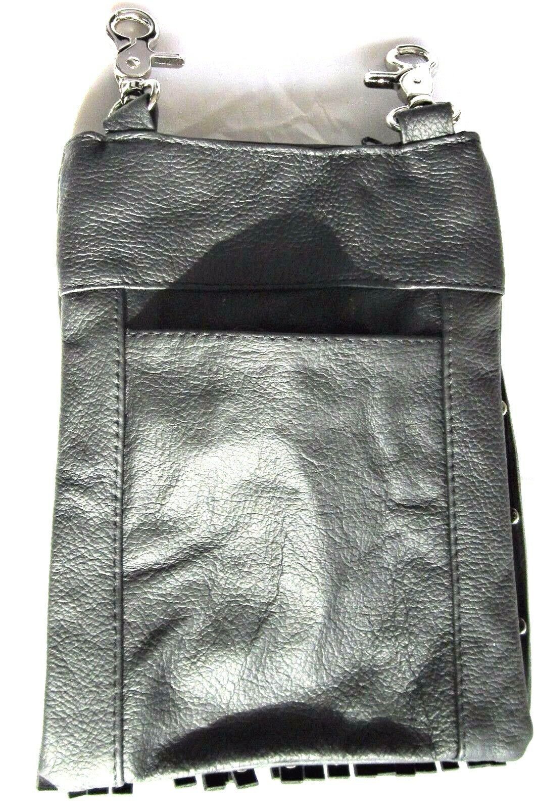 WOMEN'S LEATHER MOTORCYCLE BIKER CLIP ON WAIST HIP BELT POUCH SHOULDER ...