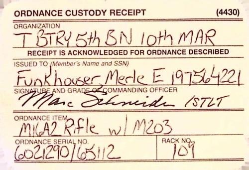 Weapon Ordnance Custody Receipt Rifle Vintage 5th Battalion 10th ...