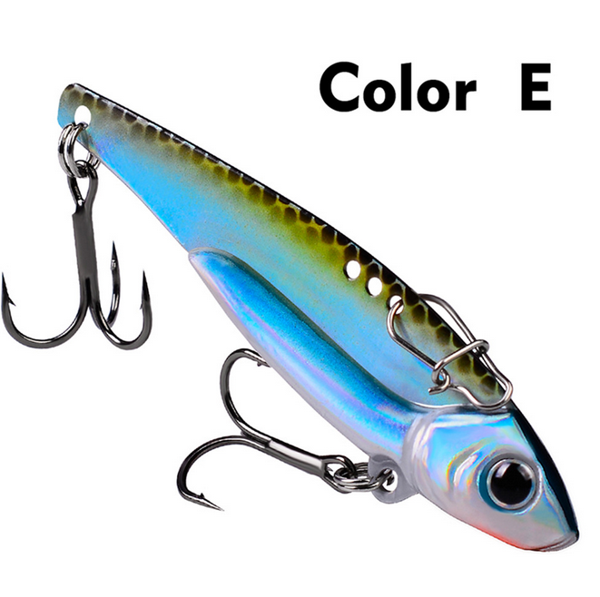 5x Metal Blade Fishing Lure 3D Eye Hard VIB CrankBait Sinking Treble ...
