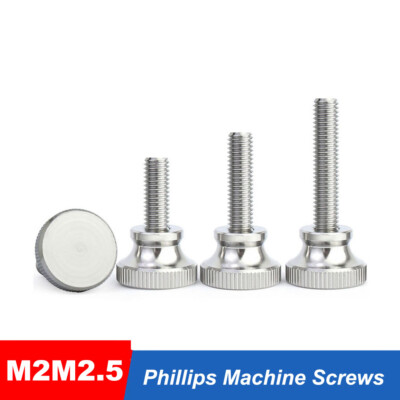 M2 M2.5 Knurled Thumb Screw Stainless Steel Step Bolt 3mm to 12mm ...