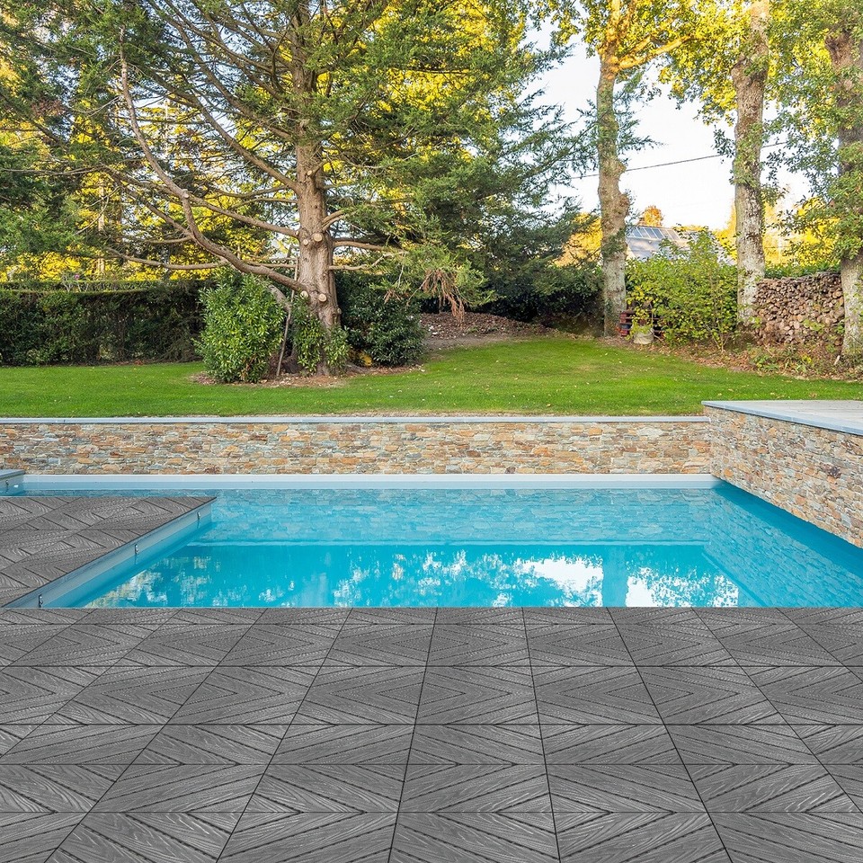 27 PCS Plastic Interlocking Patio Deck Tiles 11.8"x11.8" Indoor Outdoor ...