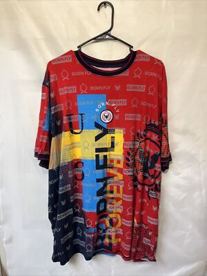 Born Fly Logo Graphic All Over Print 3X T-shirt | eBay