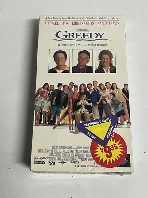 Greedy VHS Cassette Tape VTG 1994 Kirk Douglas Michael J. Fox, Previous ...